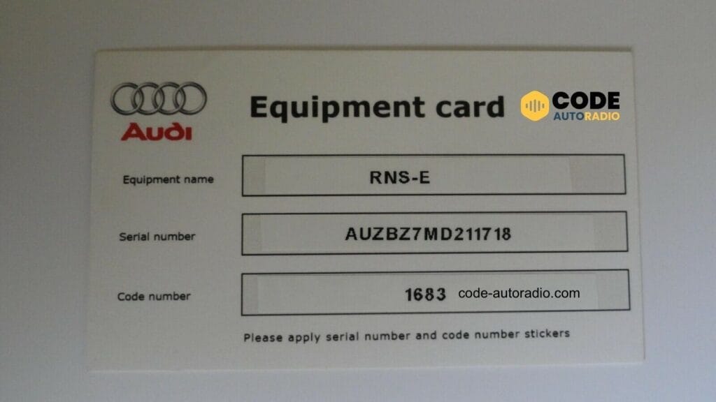 Code autoradio Audi - Code Poste - Code pin – Gratuit