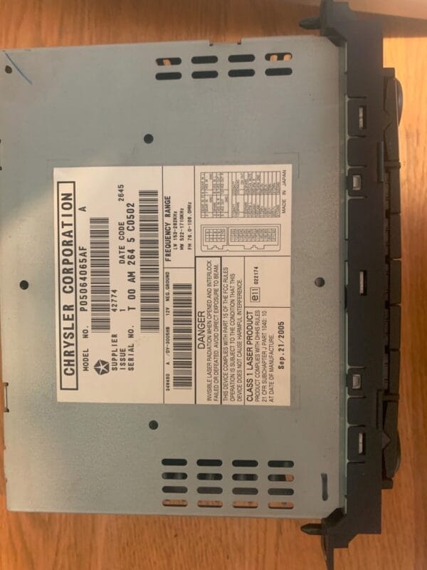 Code Autoradio Chrysler Code Poste Code Pin Code 9928